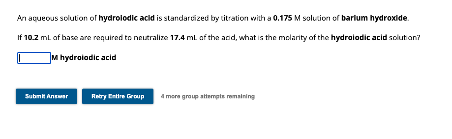 An aqueous solution of hydroiodic acid is | Chegg.com
