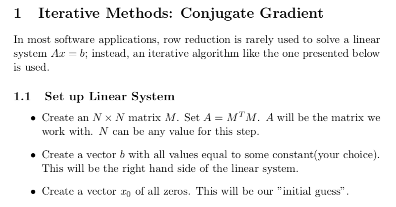 1 Iterative Methods: Conjugate Gradient In most | Chegg.com