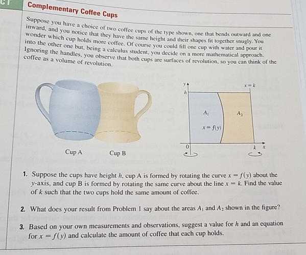 Solved Complementary Coffee Cups Suppose you have a choice | Chegg.com