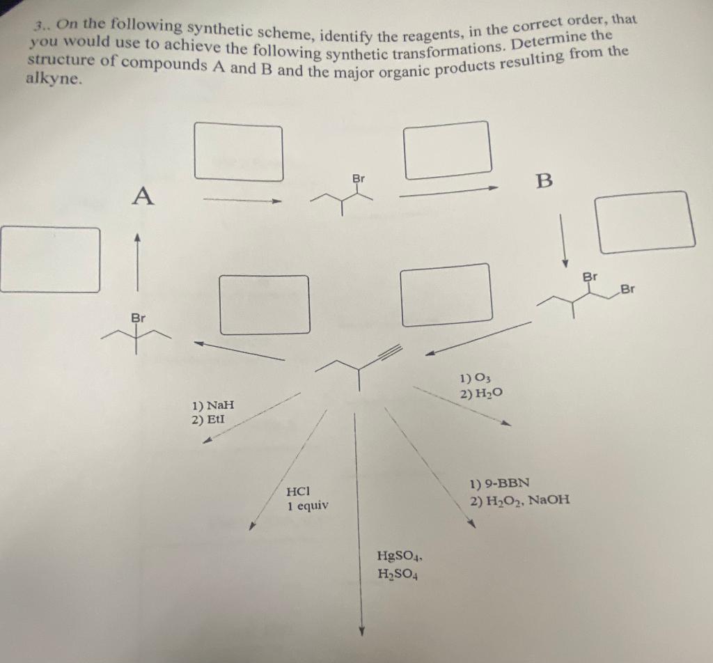 Solved 3.. On the following synthetic scheme, identify the | Chegg.com