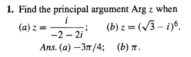 Solved 1. Find the principal argument Arg z when 2-2 | Chegg.com