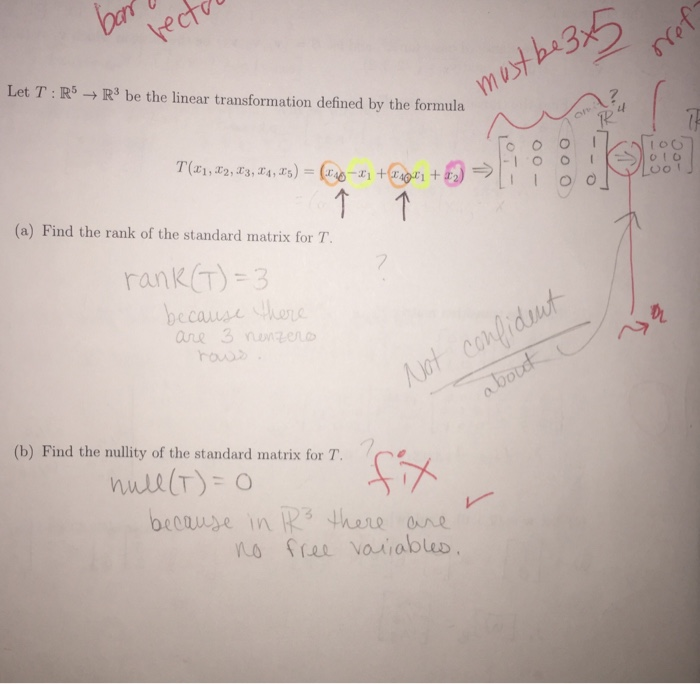Solved ust Let T :R5 R3 be the linear transformation defined | Chegg.com
