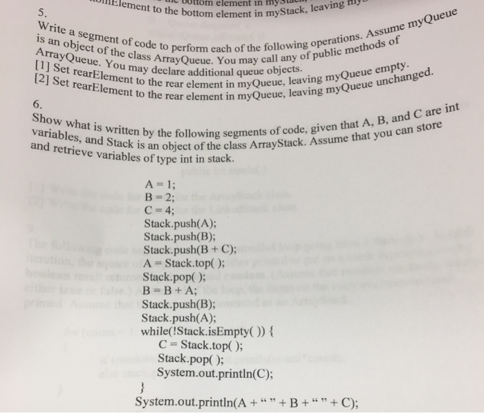 Write a segment of code to perform each of the | Chegg.com