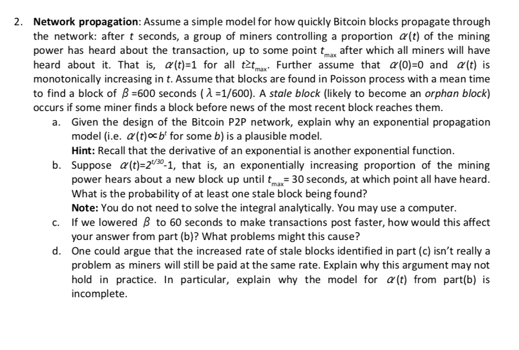 2. Network propagation: Assume a simple model for how | Chegg.com