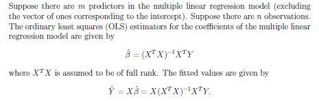 Solved Suppose there are m predictors in the multiple linear | Chegg.com