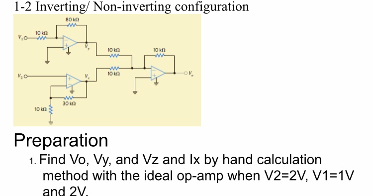 Solved 1-2 Inverting/Non-inverting configuration 80 kn 10 k0 | Chegg.com