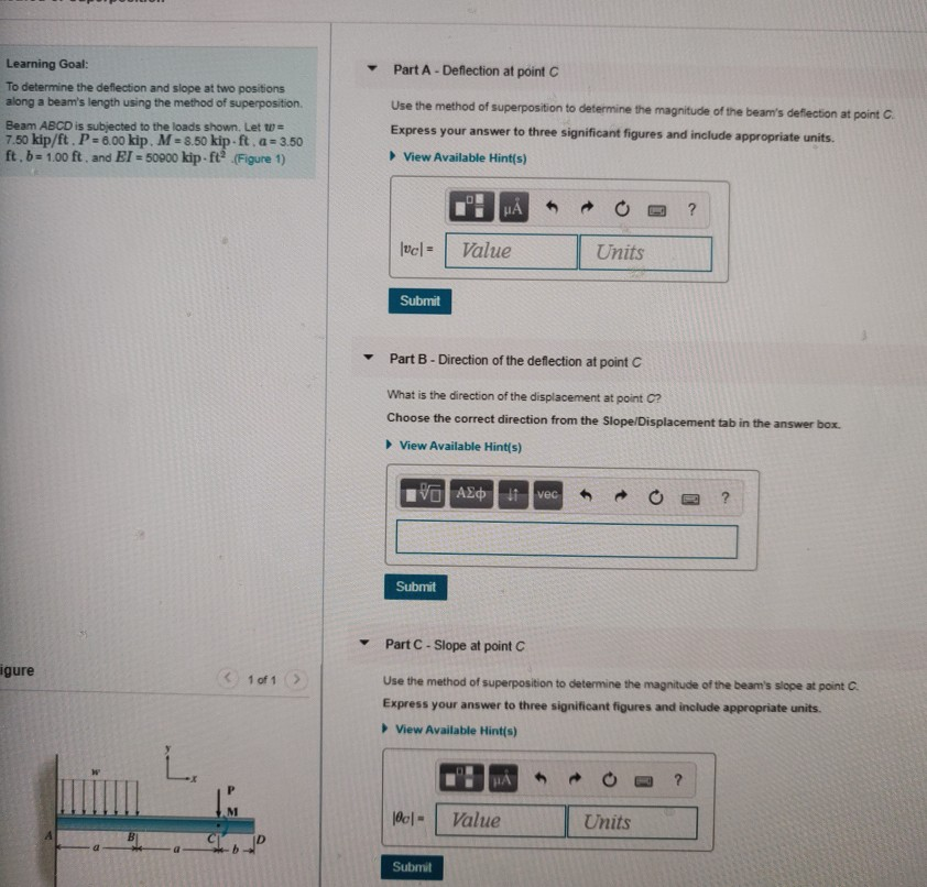 Solved Learning Goal Part A Deflection At Point C To