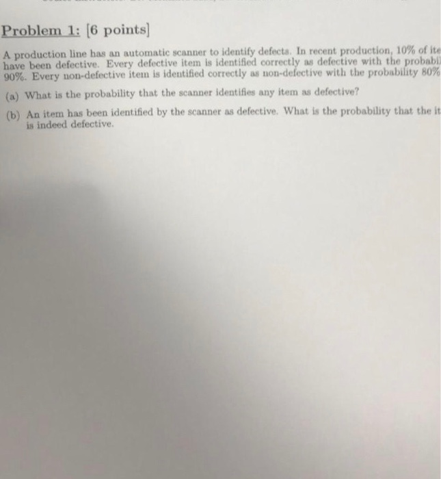 Solved Problem 1: (6 points) A production line has an | Chegg.com