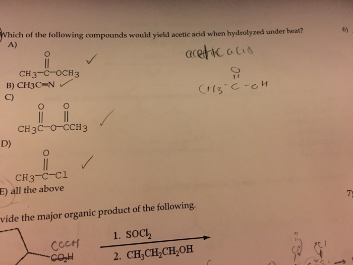 Solved Which of the following compounds would yield acetic | Chegg.com