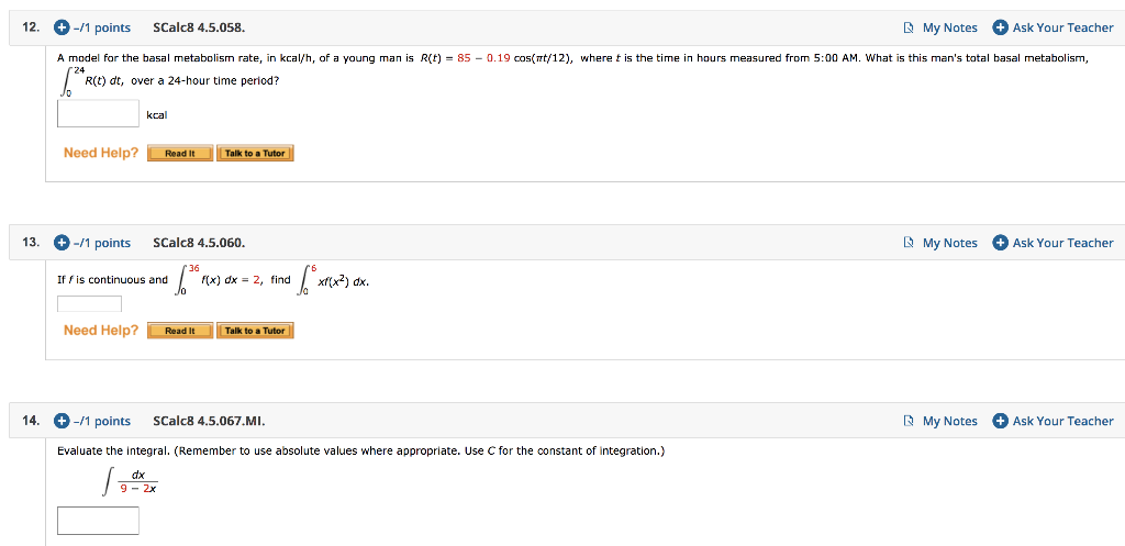 Solved 12. -11 points Scalc8 4.5.058. My Notes Ask Your | Chegg.com Solved 12. -11 points Scalc8 4.5.058. My Notes Ask Your | Chegg.com