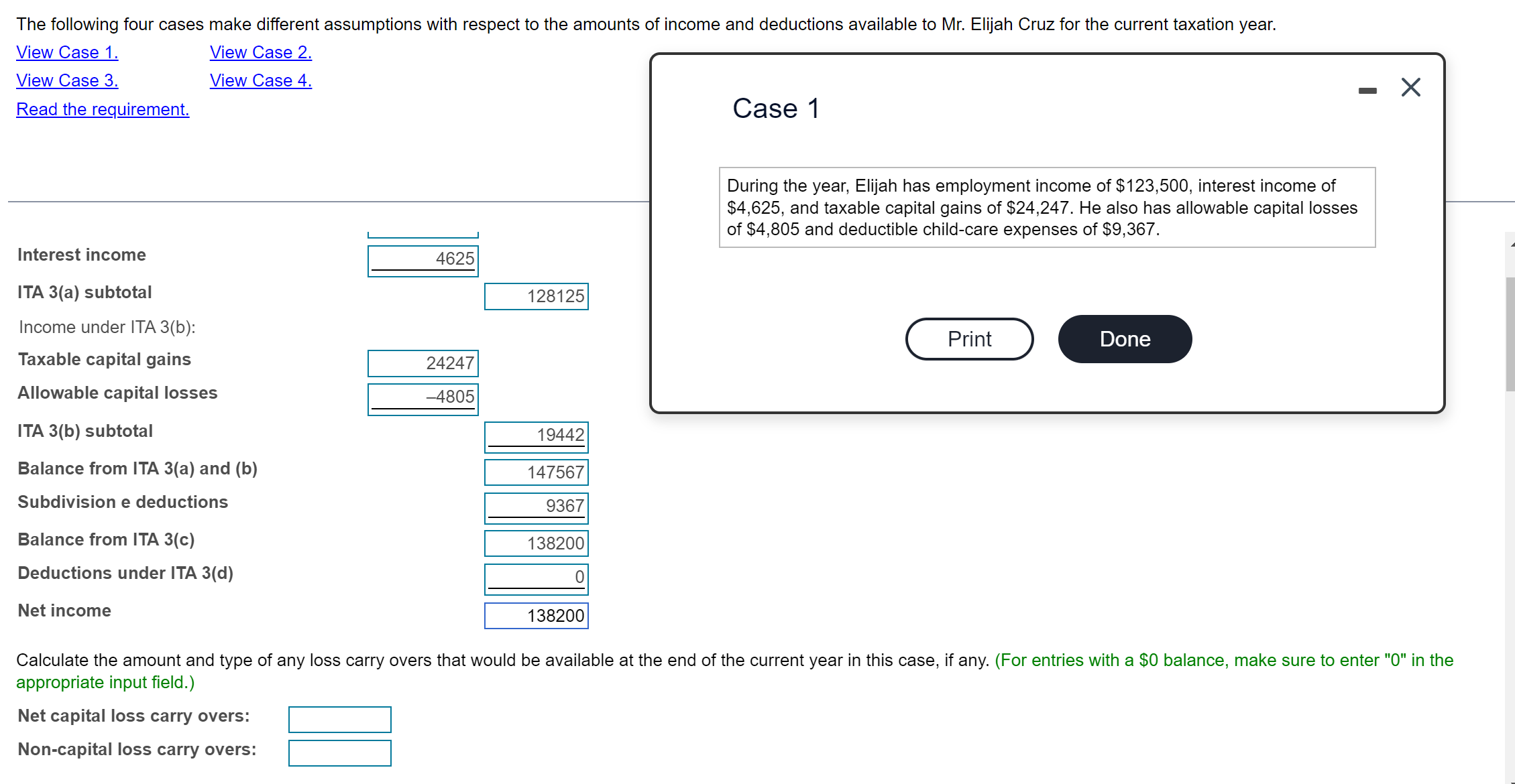 Solved The following four cases make different assumptions | Chegg.com