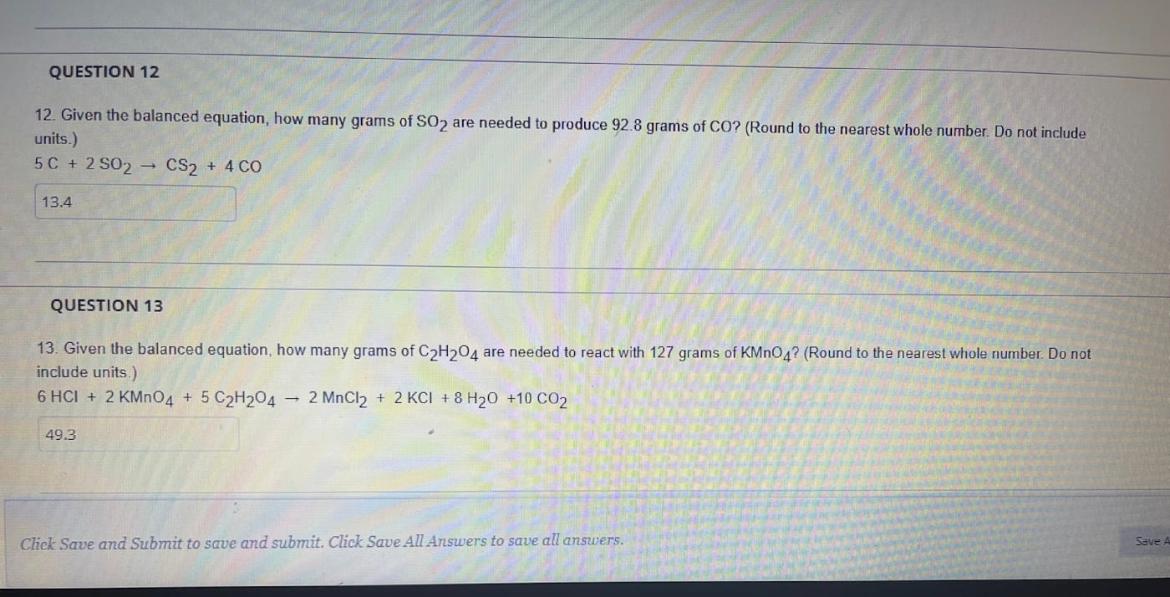 Solved 12. Given the balanced equation, how many grams of | Chegg.com