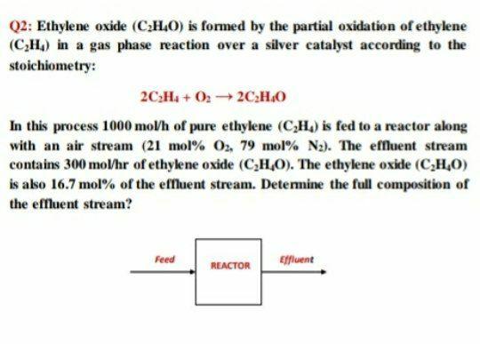 Solved Q2: Ethylene oxide (CHO) is formed by the partial | Chegg.com