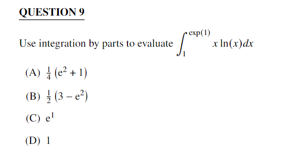Solved Use integration by parts to evaluate ∫1exp(1)xln(x)dx | Chegg.com