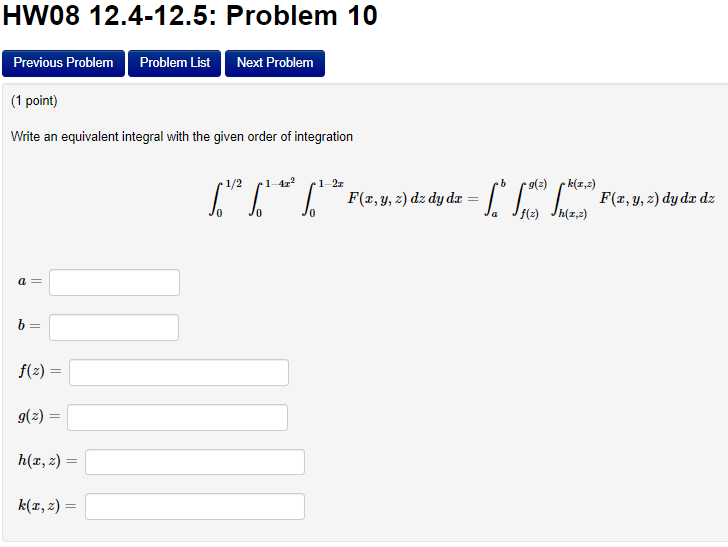 Solved HW08 12.4-12.5: Problem 10 Previous Problem Problem | Chegg.com