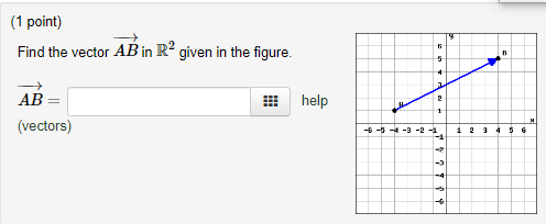 Solved (1 ﻿point)Find the vector vec(AB) ﻿in R2 ﻿given in | Chegg.com