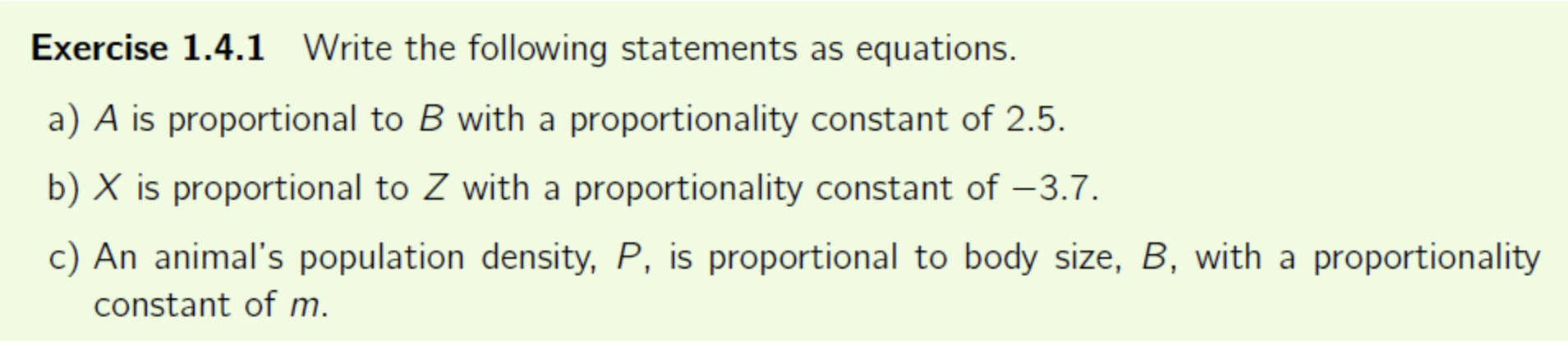 Solved Exercise 1.4.1 Write the following statements as | Chegg.com