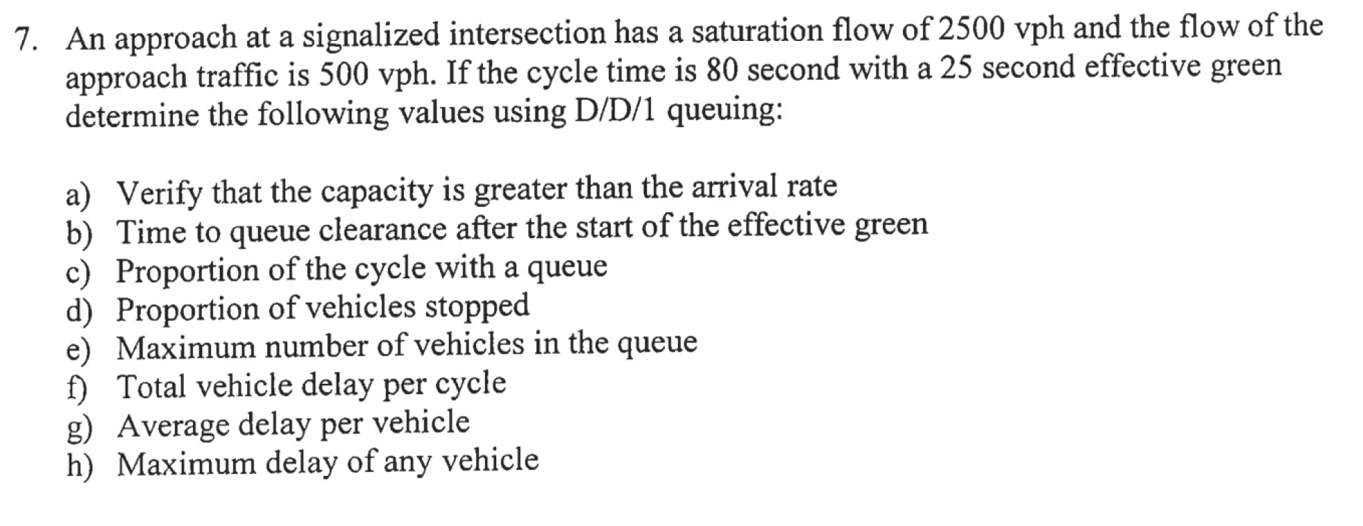 Solved 7. An approach at a signalized intersection has a | Chegg.com