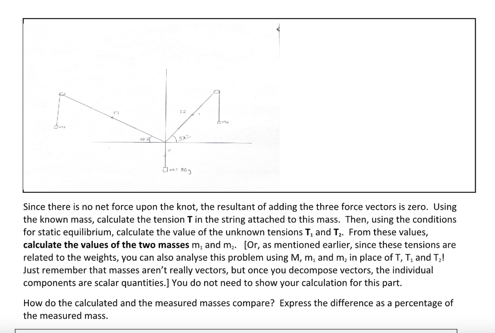 Solved Since there is no net force upon the knot, the | Chegg.com