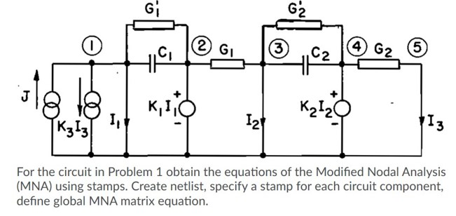 For the circuit in Problem 1 obtain the equations of | Chegg.com