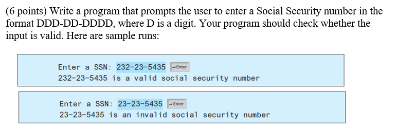 Solved (6 points) Write a program that prompts the user to | Chegg.com