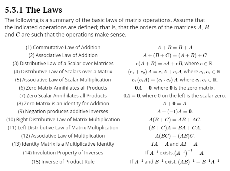 Solved 5.3.1 The Laws The following is a summary of the | Chegg.com