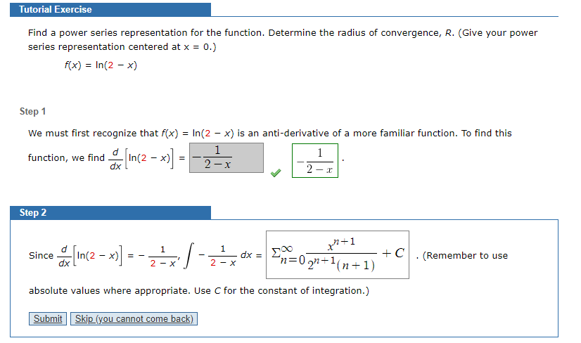 Solved Tutorial Exercise Find a power series representation | Chegg.com