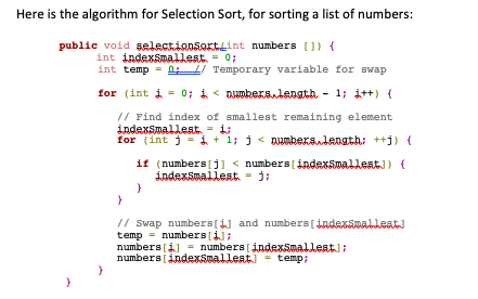 Trying to finish the method and chart about Selection | Chegg.com