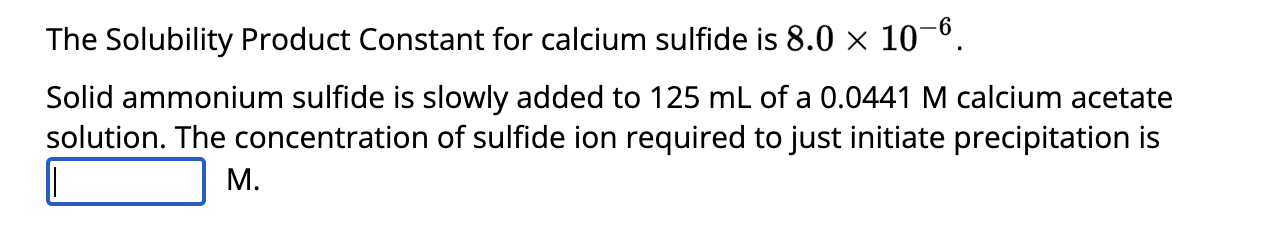 Solved Chapter 15 - ﻿Question 10: The Solubility Product | Chegg.com