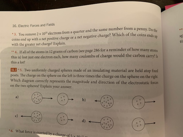 Solved om a penny. Do the 16. Electric Forces and Fields *3. | Chegg.com