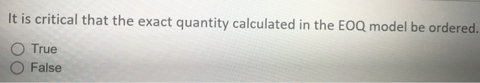 Solved It is critical that the exact quantity calculated in | Chegg.com