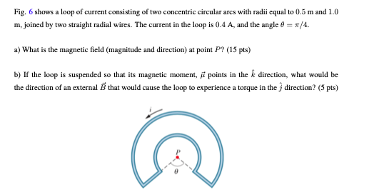 Solved Fig. 6 shows a loop of current consisting of two | Chegg.com