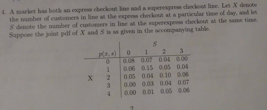 Solved 4. A market has both an express checkout line and a | Chegg.com