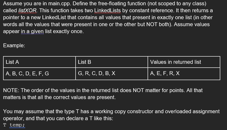 Solved /inside main.cpp (NOT a member method of LinkedList!) | Chegg.com