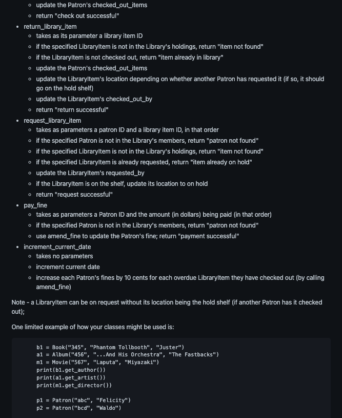 Solved project-3 You will be writing a Library simulator | Chegg.com