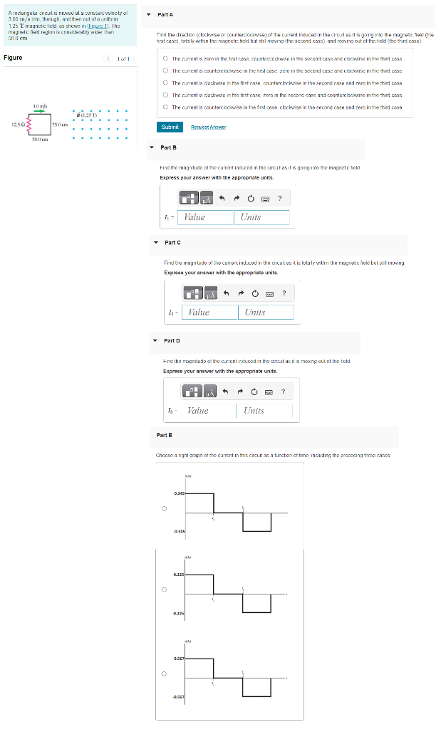 Solved Part B Fow the magn tudn of the curent ind seed n the | Chegg.com