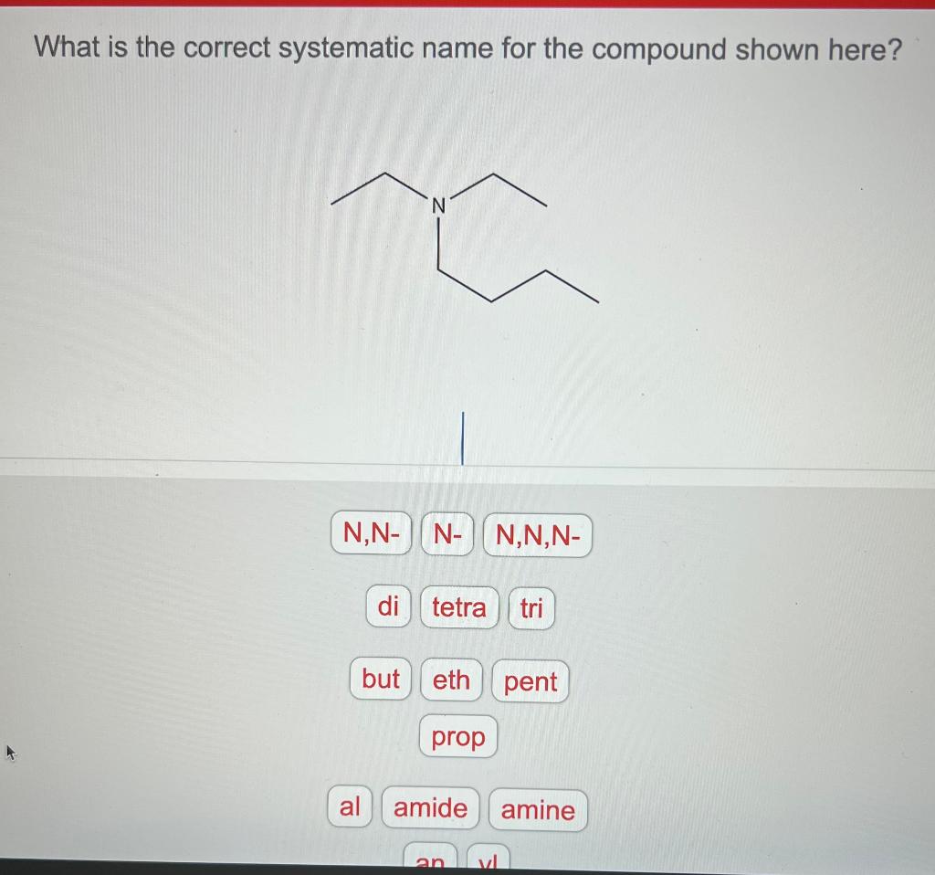 Solved Provide the correct common name for the compound | Chegg.com