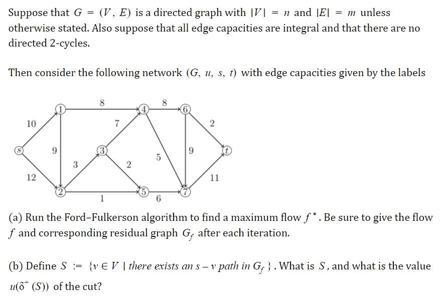 Solved Suppose that G = (V, E) is a directed graph with |V] | Chegg.com