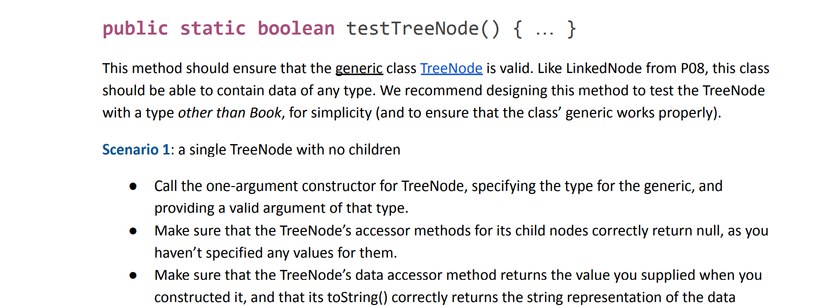 Solved public static boolean test TreeNode() { ... } This | Chegg.com