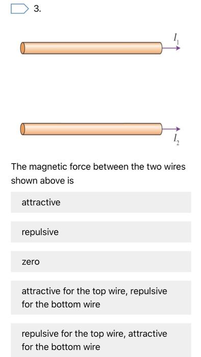 Solved 3. The magnetic force between the two wires shown | Chegg.com
