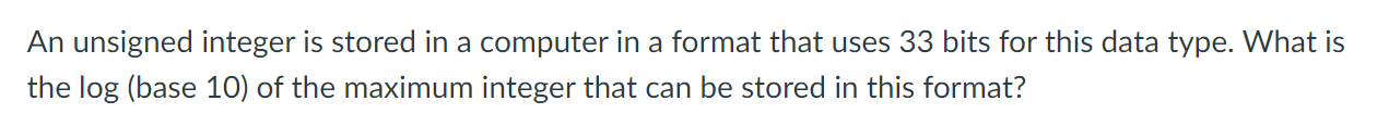 Solved An unsigned integer is stored in a computer in a | Chegg.com