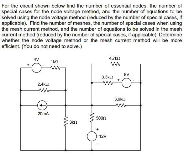 Solved For the circuit shown below find the number of | Chegg.com
