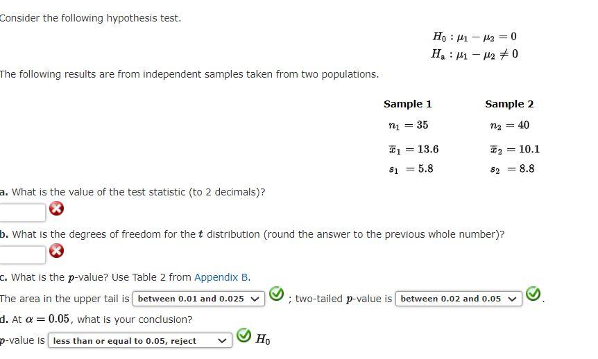 Solved Consider the following results for independent random | Chegg.com