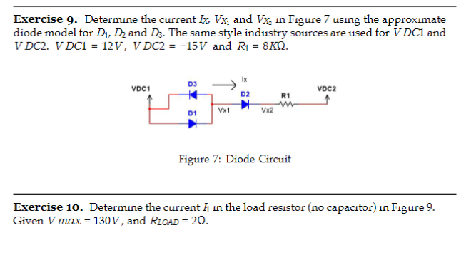 Solved Exercise 9. Determine the current IX,VX1 and VX2 in | Chegg.com