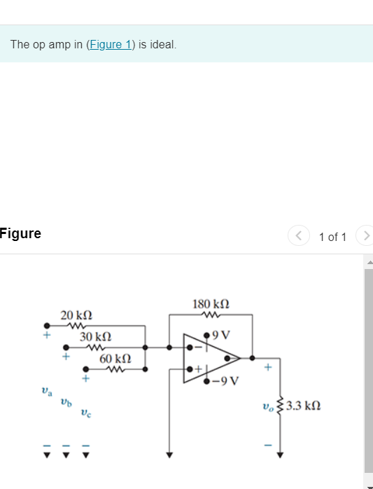 Solved 1.Find vo if va = 0.5 V, vb = 1.5 VV, and vc = -3.5 | Chegg.com