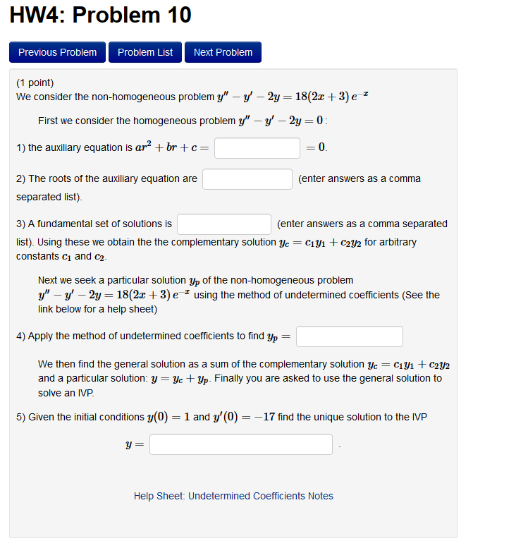 Solved HW4: Problem 10 Previous Problem Problem List Next | Chegg.com