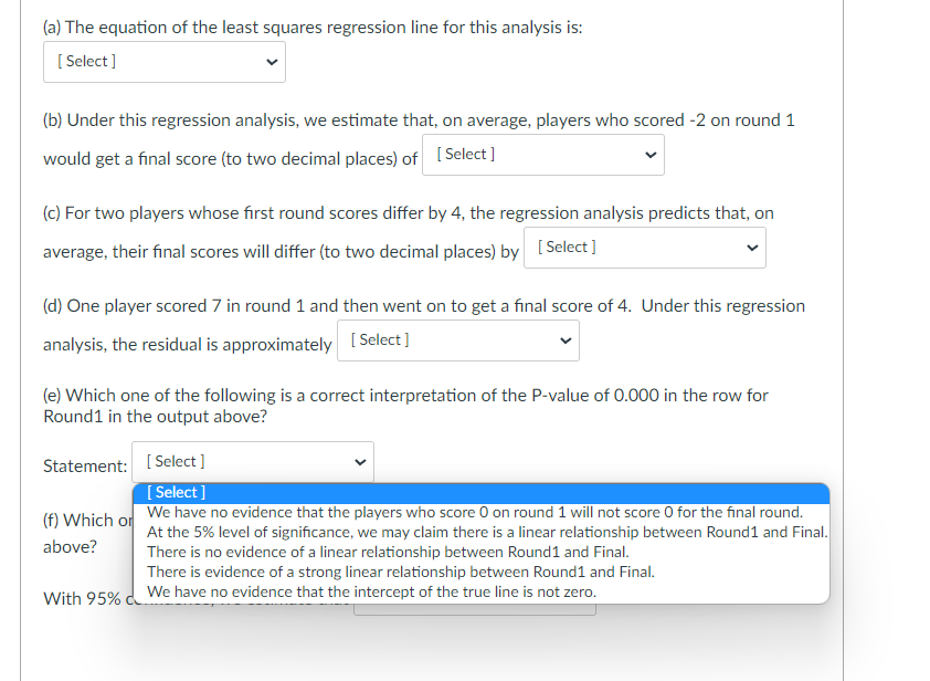 Solved Can the performance of professional golf players in | Chegg.com