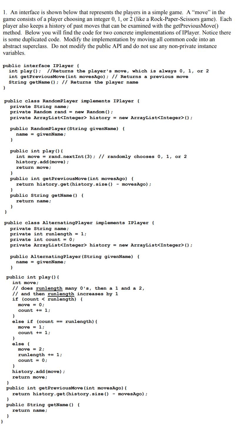 Solved Using Java Modify the implementation by moving all | Chegg.com