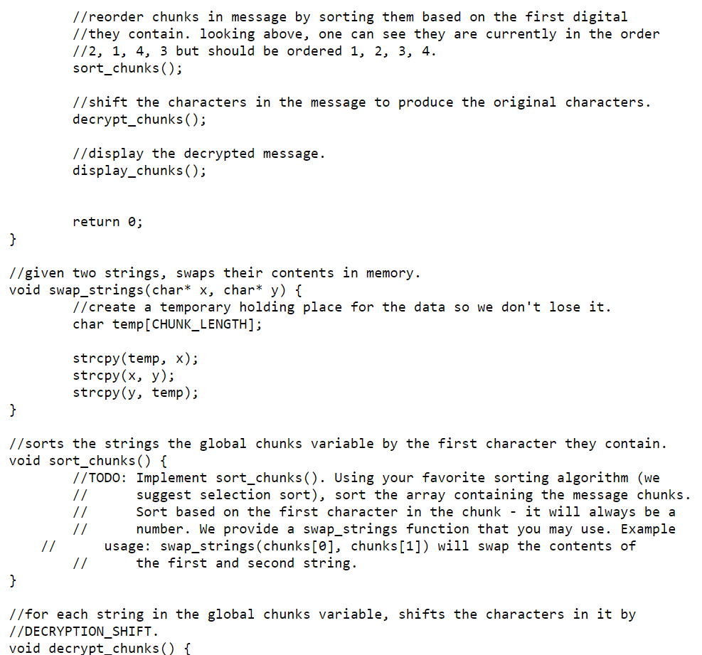 Solved For this program, you will write a chunk based | Chegg.com