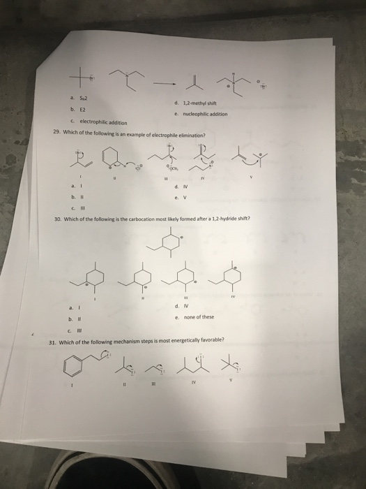 Solved d. 1,2-methyl shift b. E2 nucleophilic addition c | Chegg.com